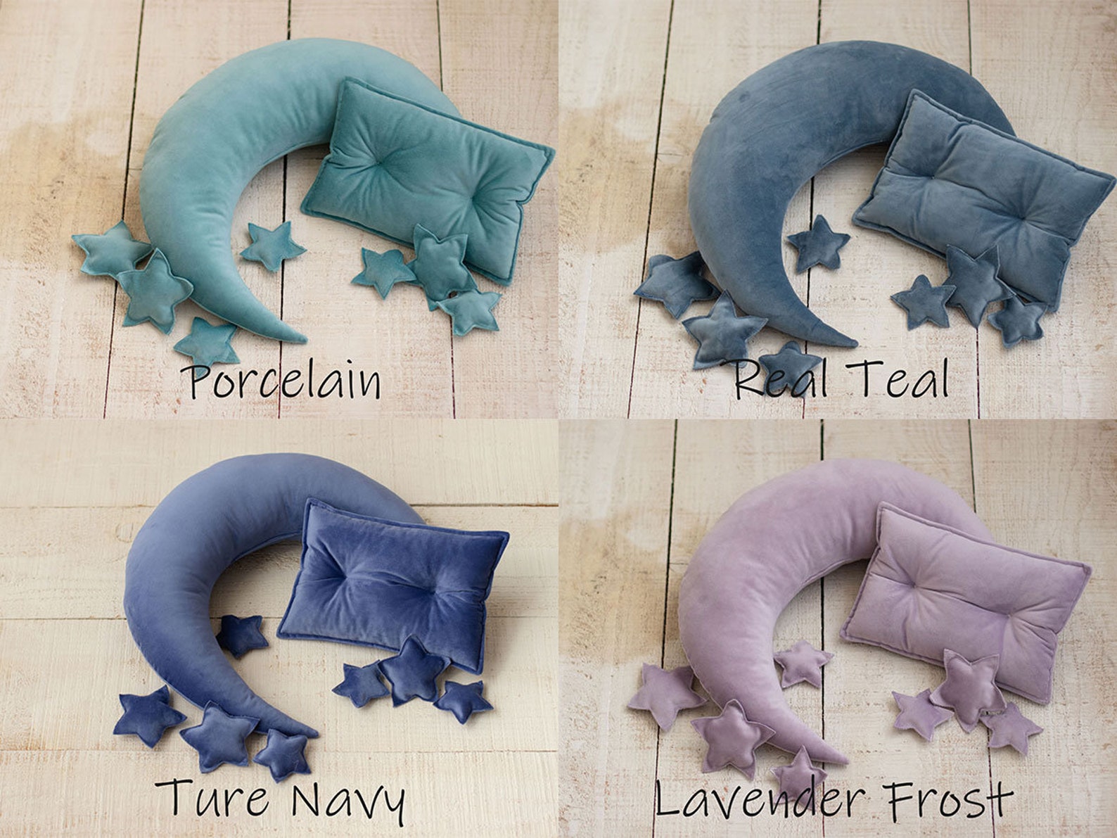 Suede Crescent Moon Pillow Props for Newborn Photography With Stars ...