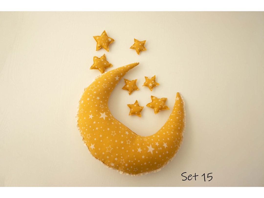 Leaves Moon & Stars Set, Cute Newborn Stars and Moon Props, Moon Pillow ...