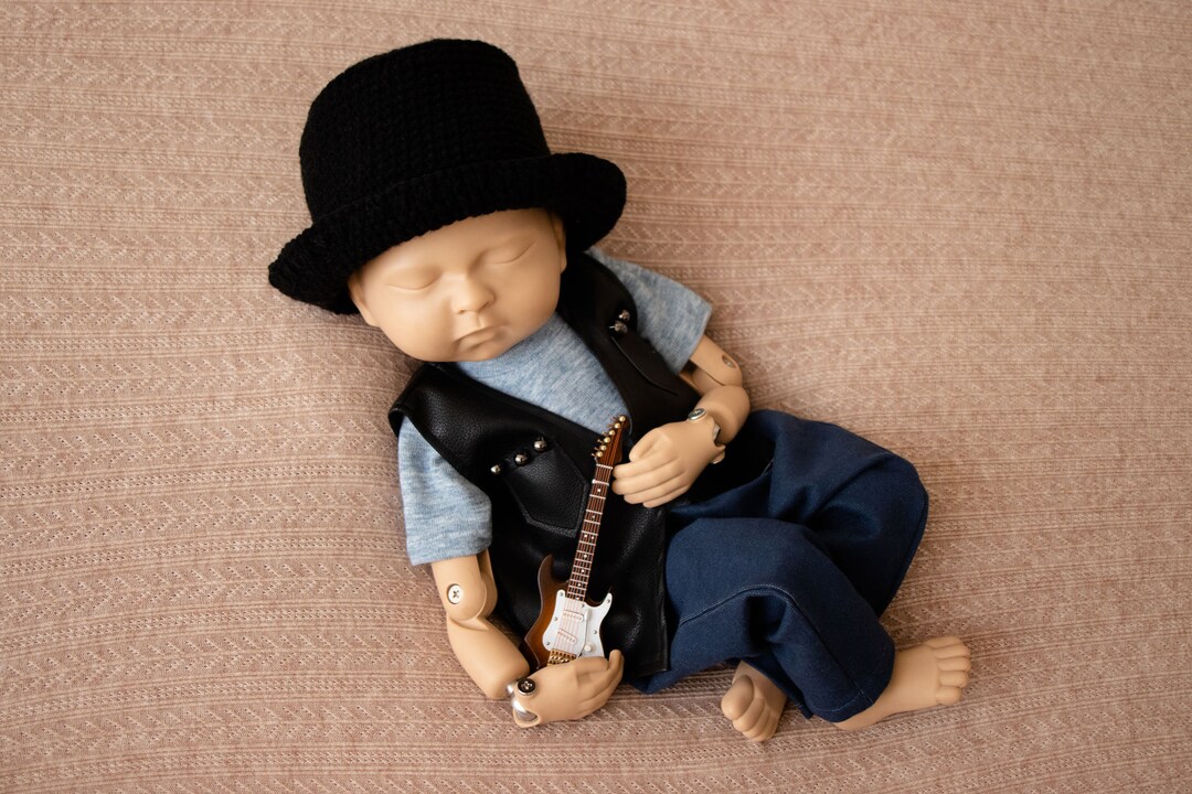 Newborn Photography Prop Set: Vintage Rocker Outfit - Etsy