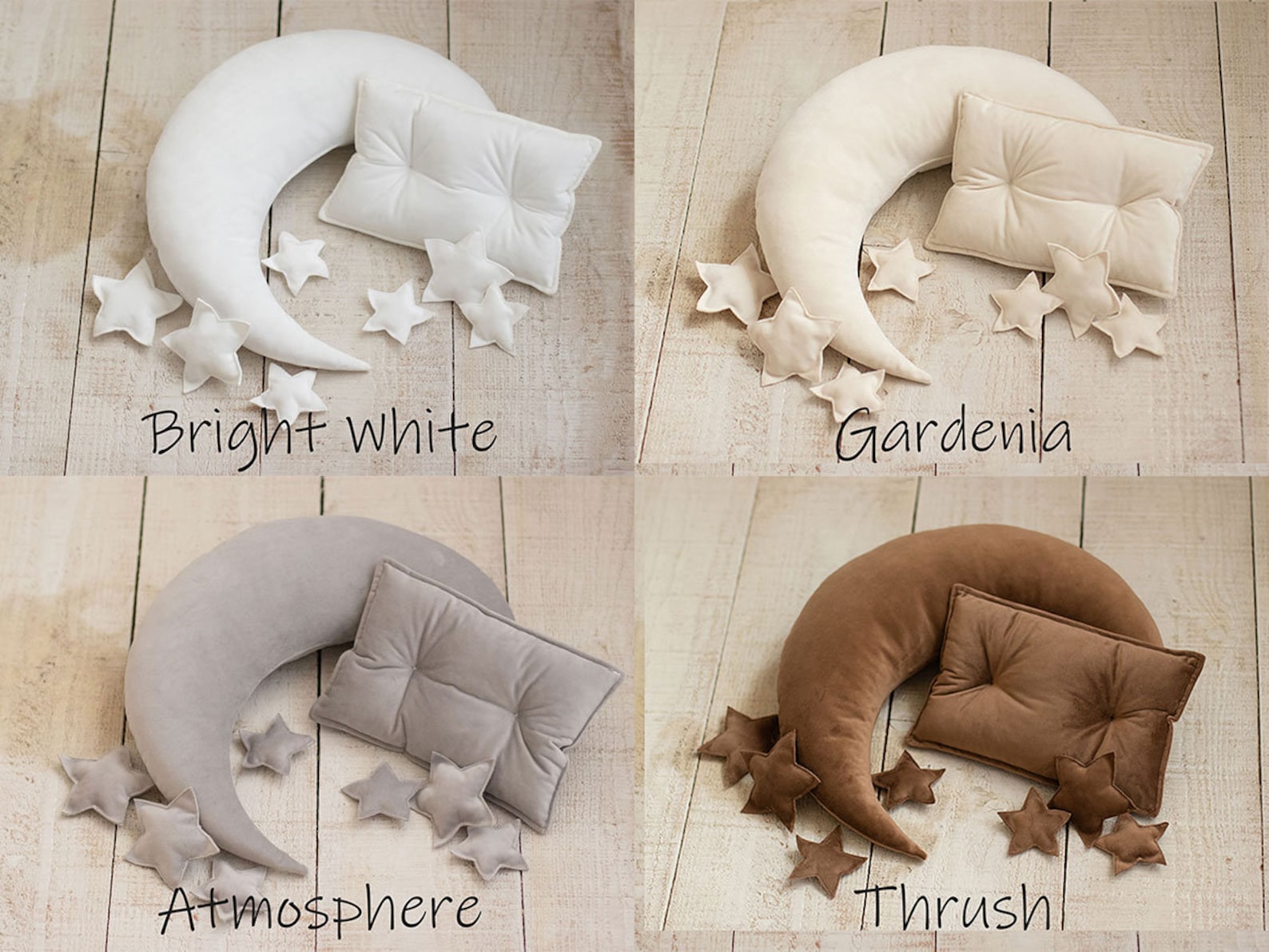 Suede Crescent Moon Pillow Props for Newborn Photography With Stars ...