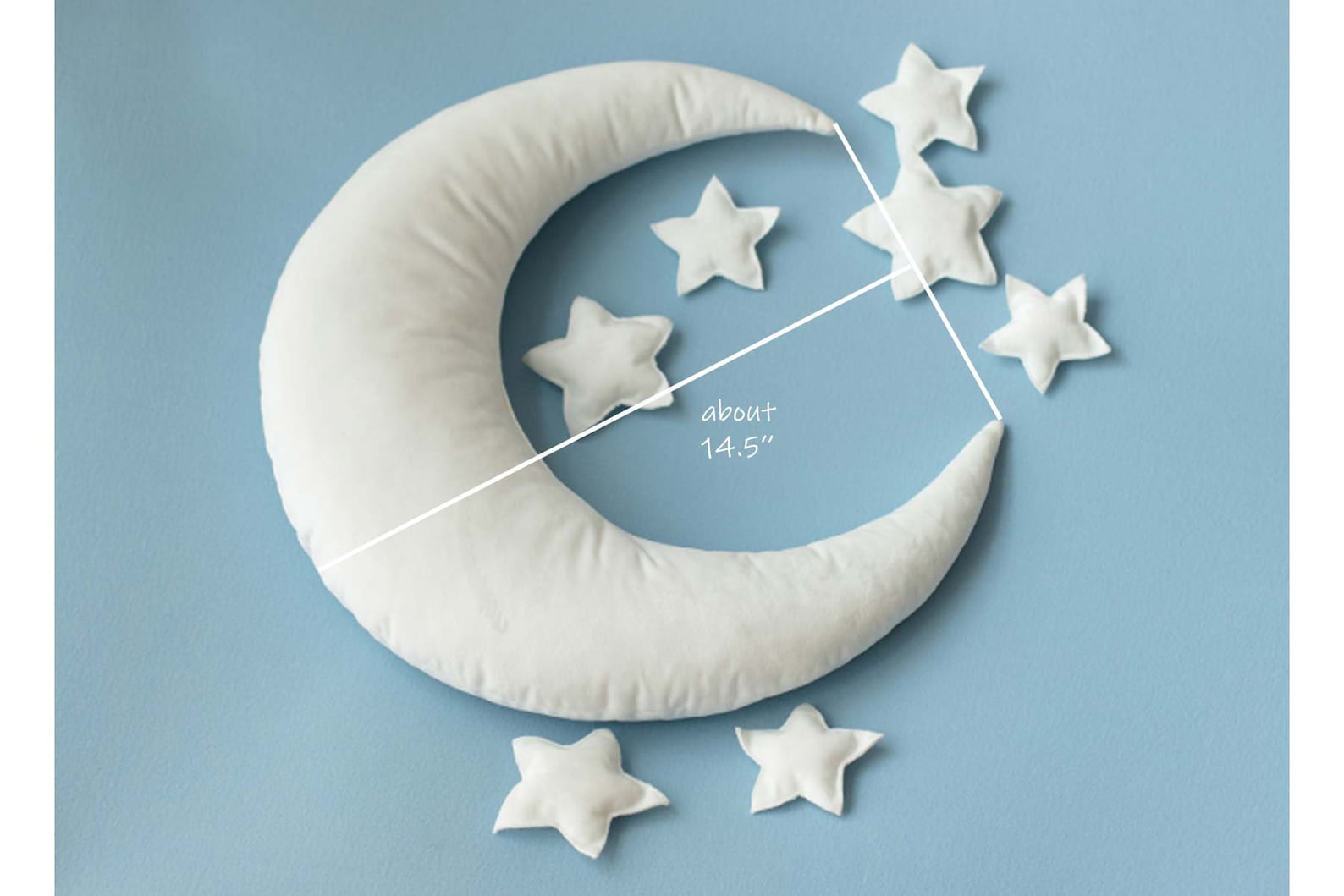 Suede Crescent Moon Pillow Props for Newborn Photography With Stars ...