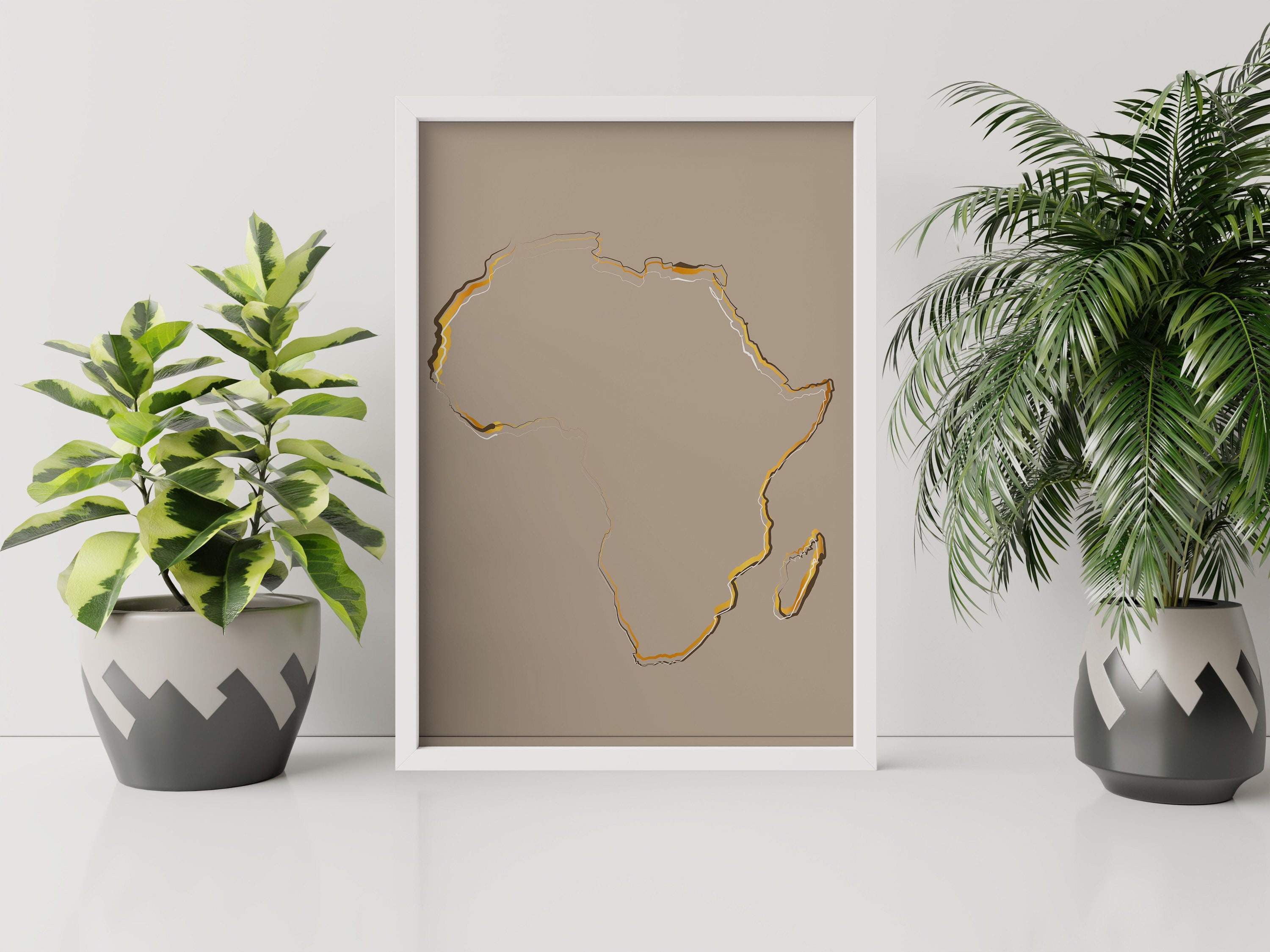Map of Africa Line Art Africa - Etsy