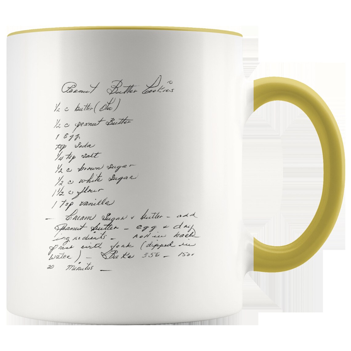 Accent Mug Handwritten Recipe Mug Personalized Mug - Etsy