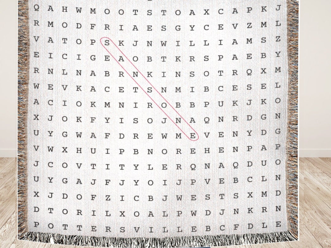 Personalized Word Search Blanket Custom Word Search - Etsy