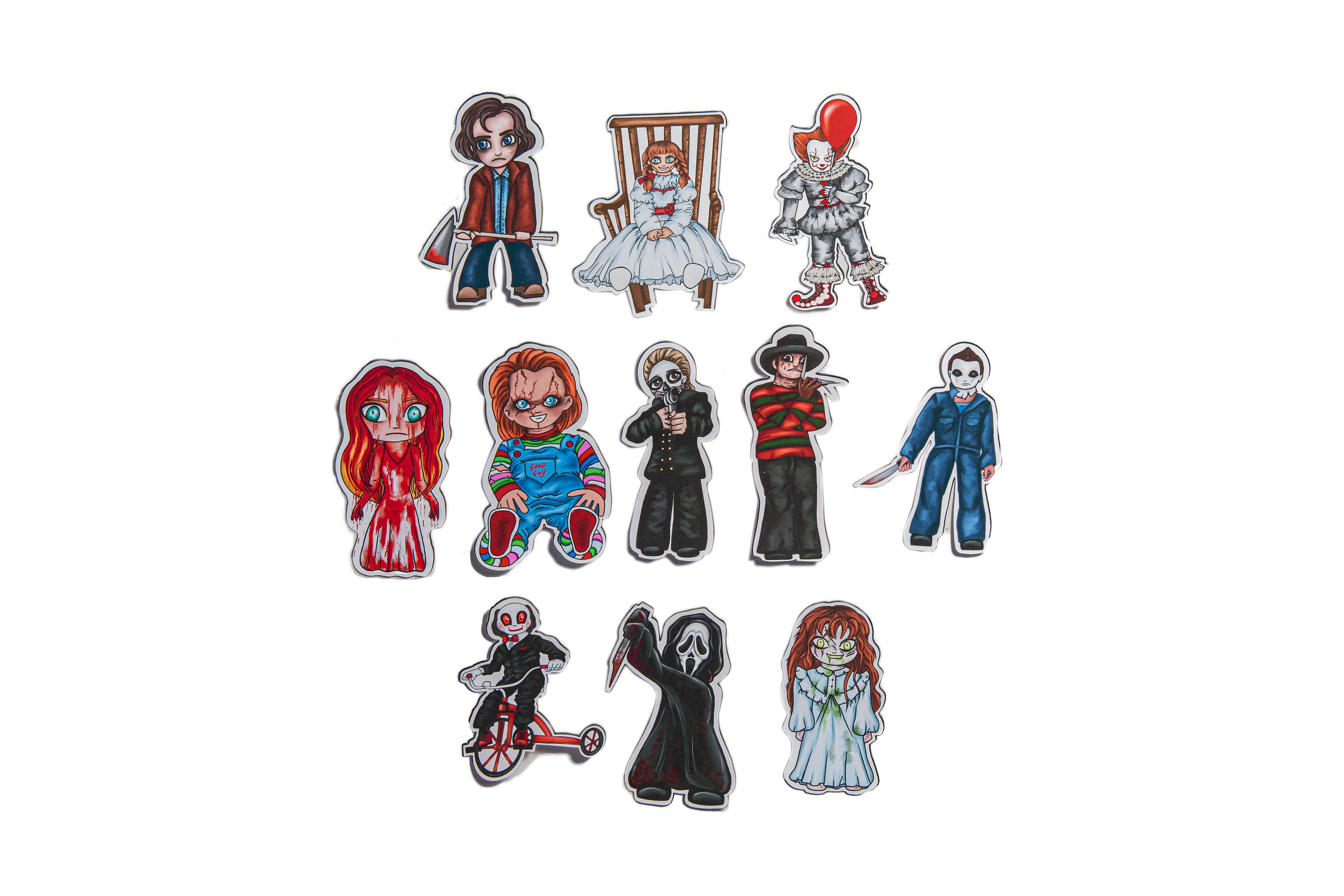 Horror Movie Character Sticker Set - Etsy