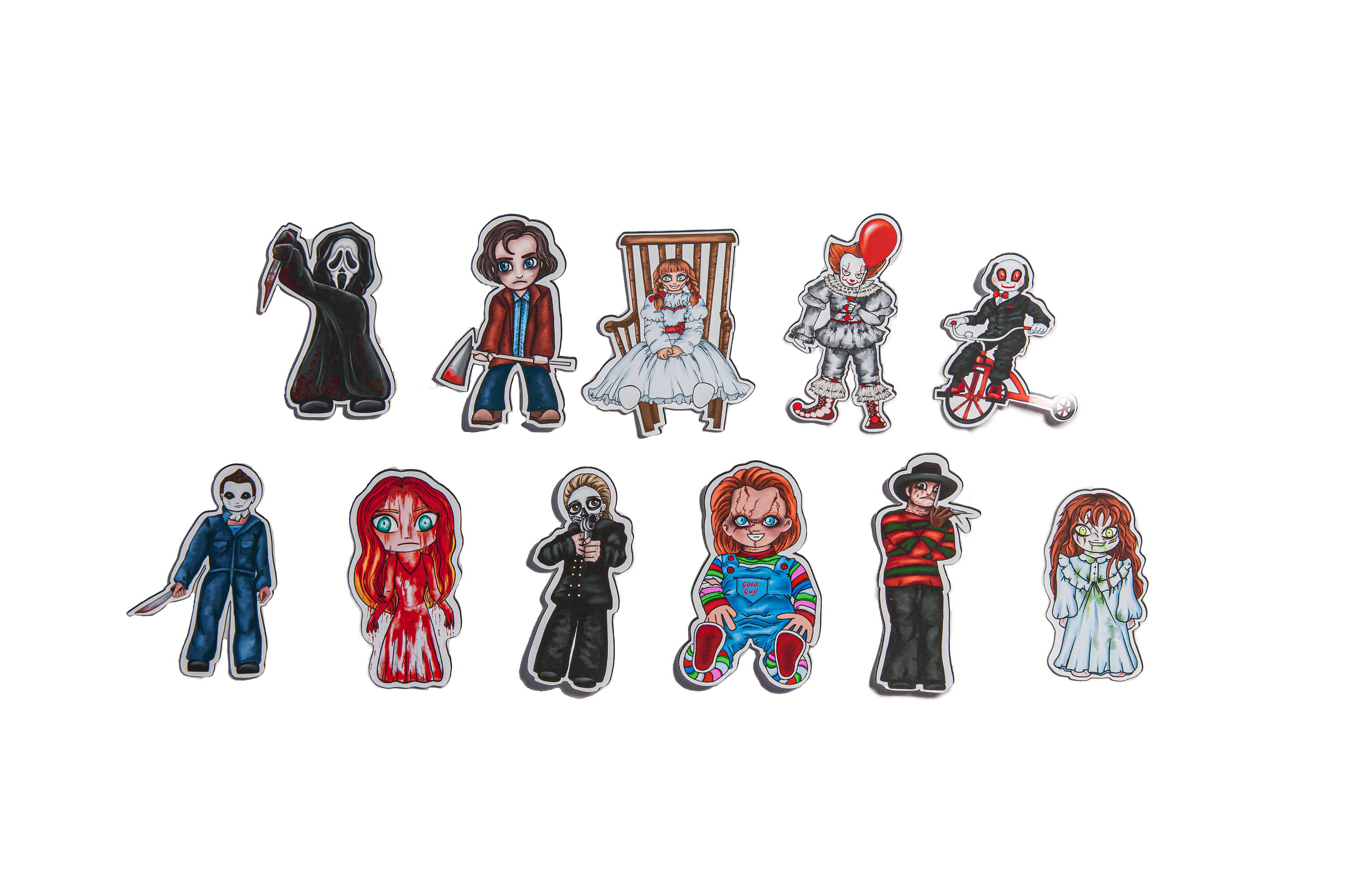 Horror Movie Character Sticker Set - Etsy