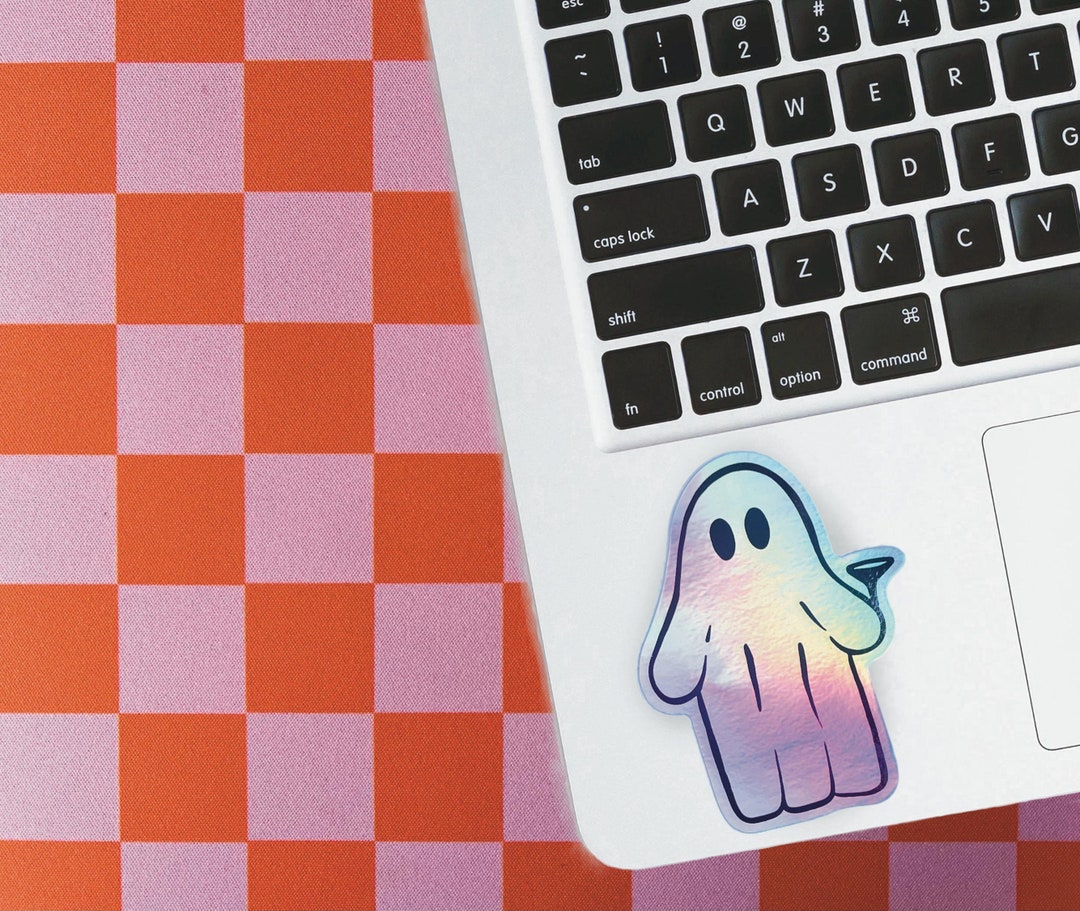 Holographic Ghost Sticker Martini Ghost Espresso Martini Silly Sticker ...