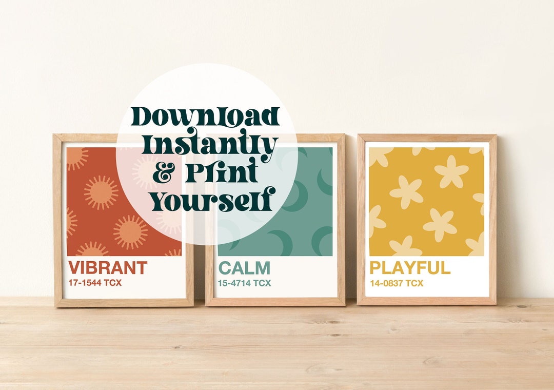 Boho Color Palette Prints: Gallery Wall Art Set (digital Download) - Etsy
