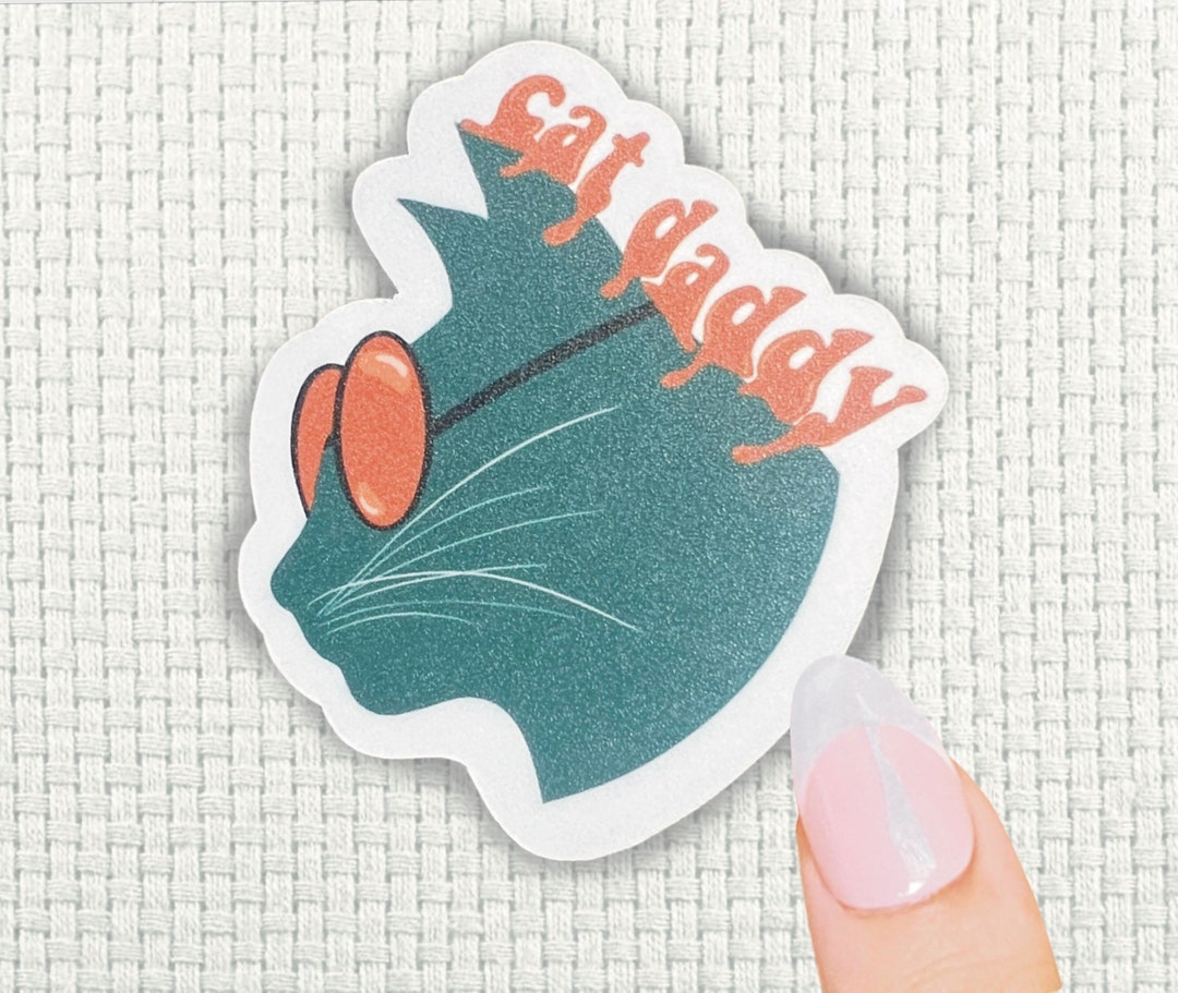 Cat Daddy Sticker Proud Pet Dad Sticker Whiskers and Ears Cute Sticker ...