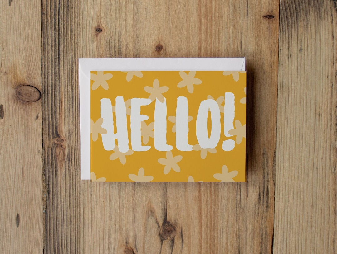 Hello! Greeting Card ⎮5x5"x4"⎮cute Flowers Card⎮greeting Cards Just ...