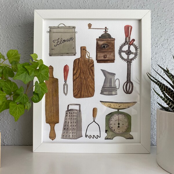 Kitchen Utensil Art - Etsy