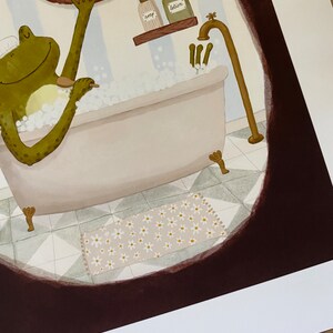 Bathing Frog Burrow Home Baby Nursery Art Print 8x10 Art Print. Baby ...