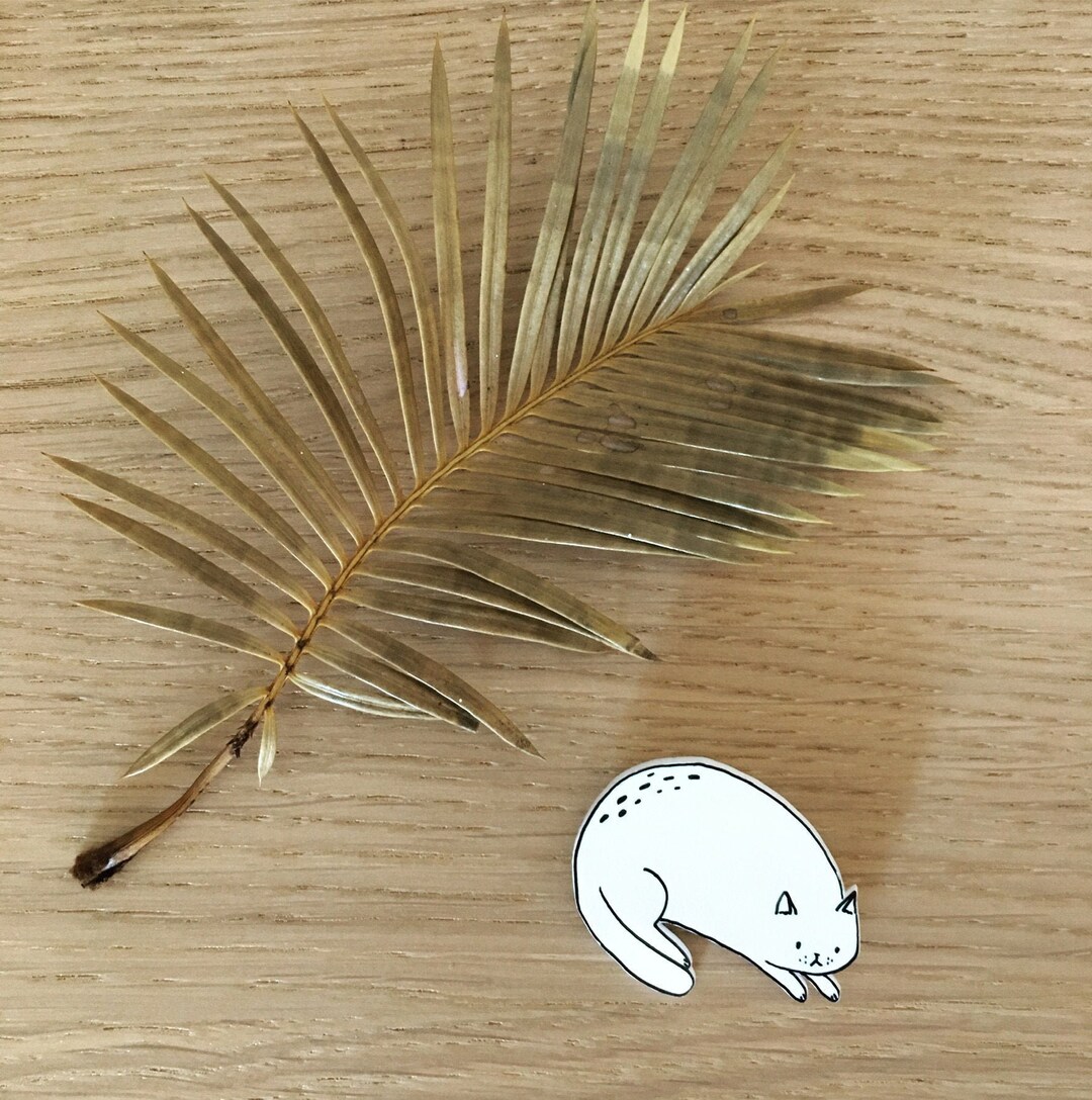 Cute Handmade Cat Pin. Hand Drawn Shrink Plastic Pin - Etsy