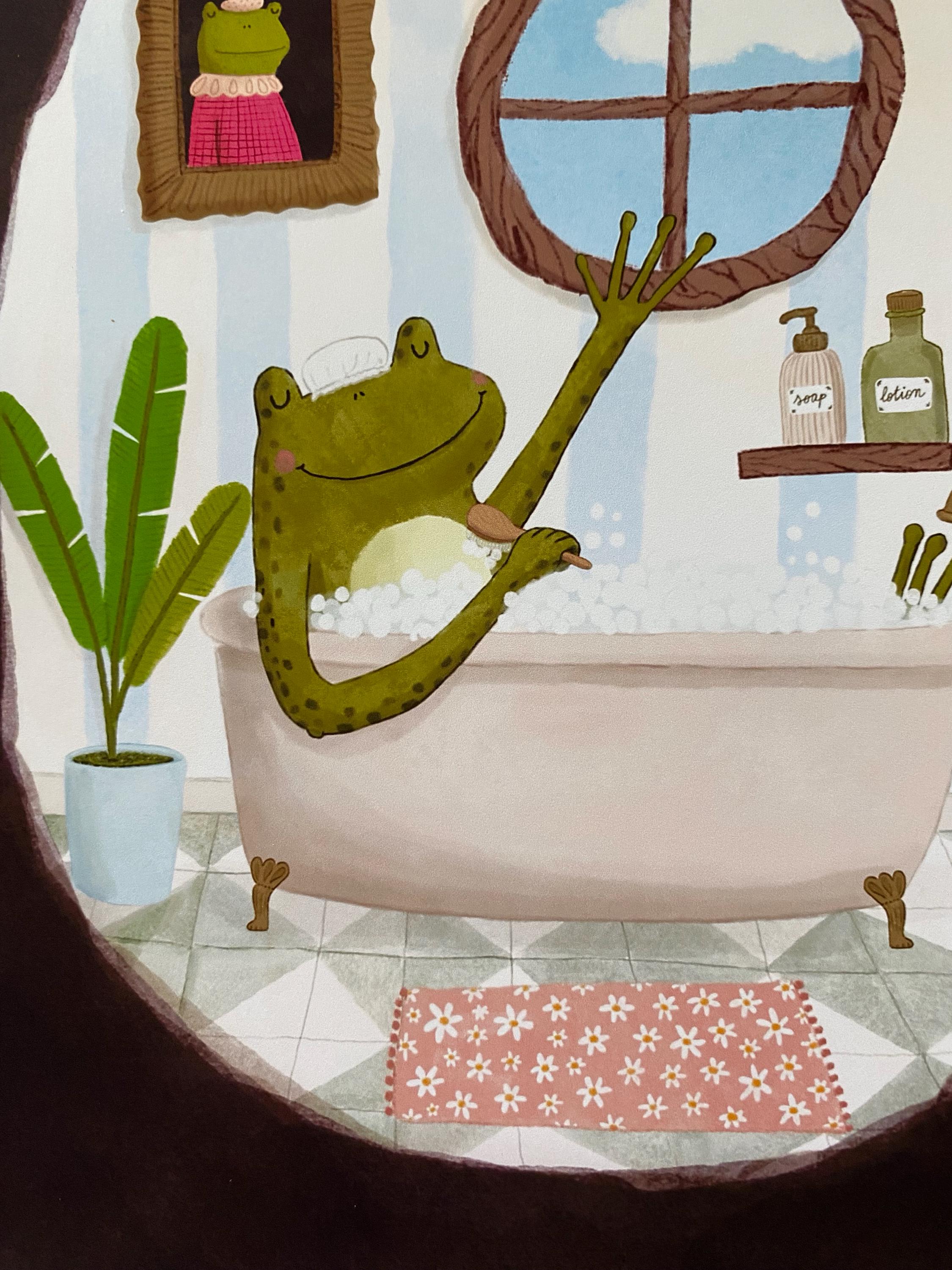 Bathing Frog Burrow Home Baby Nursery Art Print 8”x10” Art Print. Baby ...