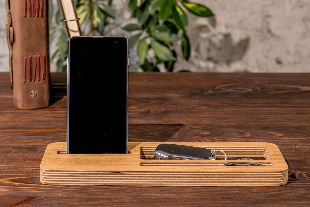Custom Engraved Wooden Phone Holder, Wood Phone Stand, Multifunctional ...