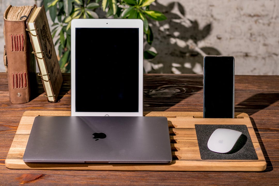 Walnut Wood Laptop Cooling Stand, Custom Engraved MacBook Air Stand ...