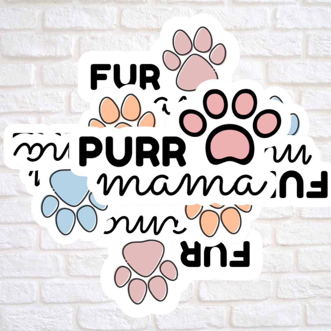 Purr Mama Stickers l Cat Mom Stickers l Cat Stickers l Pet Stickers l ...