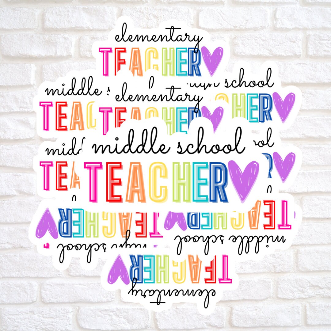 Teacher Stickers L Grade Level Stickers L Waterproof Stickers L Teacher ...
