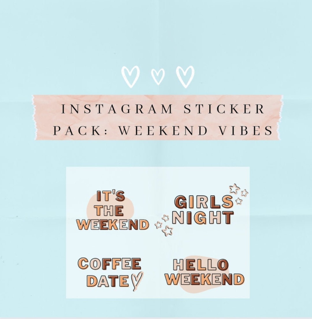 Digital Weekend Vibes Sticker Pack l Instagram Stickers l Stickers l ...