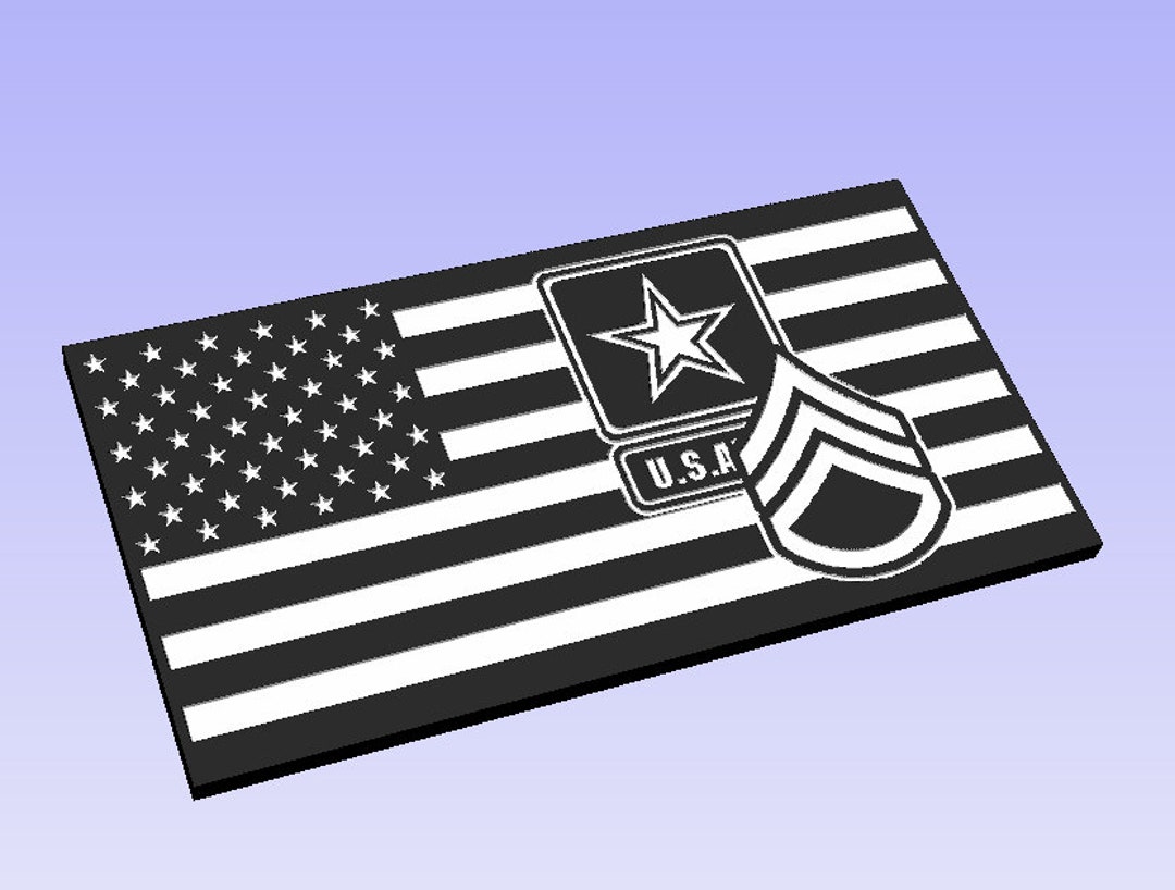 US Flag With US Army Logo and SSG Rank Weld Digital File - Etsy