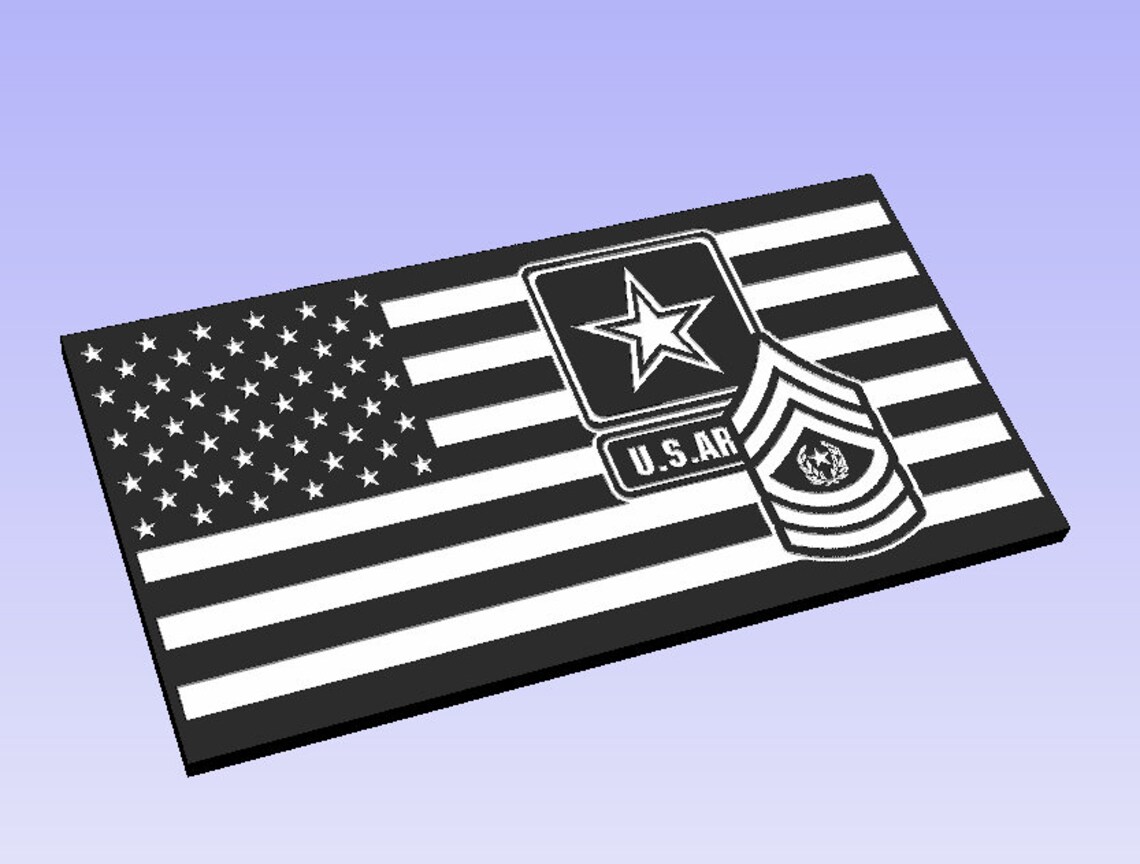 US Flag With US Army Logo and CSM Rank Weld Digital File - Etsy