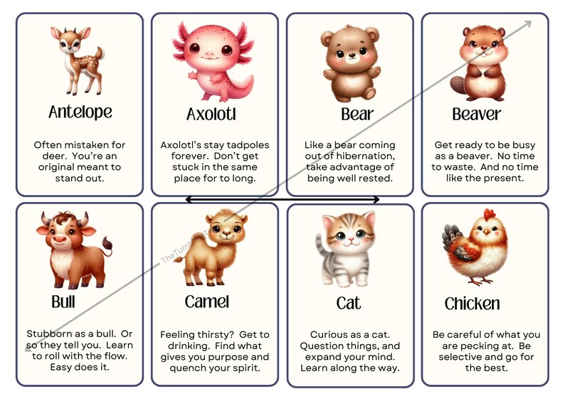 Animal Oracle Deck 64 Cards Digital Download - Etsy