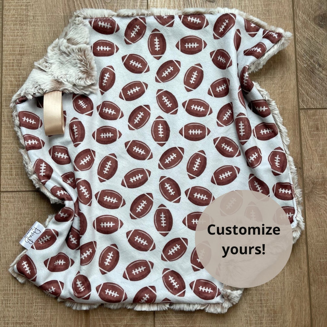 Neutral Football Baby Blanket; Minky Lovey; Boho Nursery; Sports ...