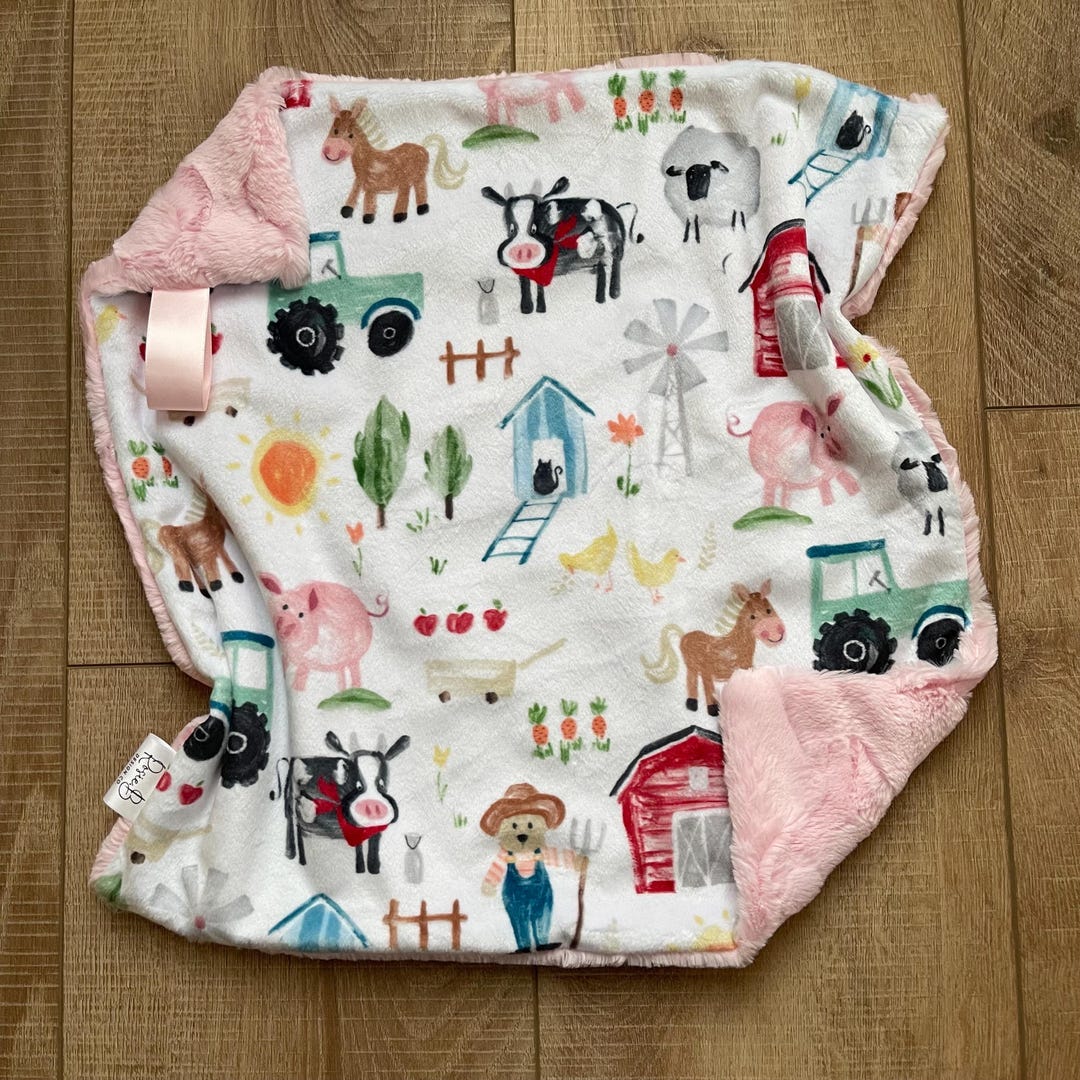 Farm Animal Pink Lovey Farm Animals Lovey Baby Lovey Baby Shower Gift ...