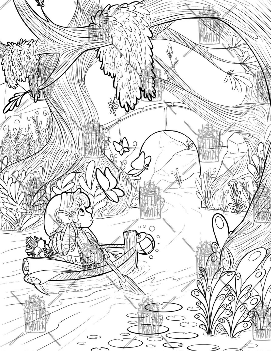 Coloring Page Traveling Elf - Etsy