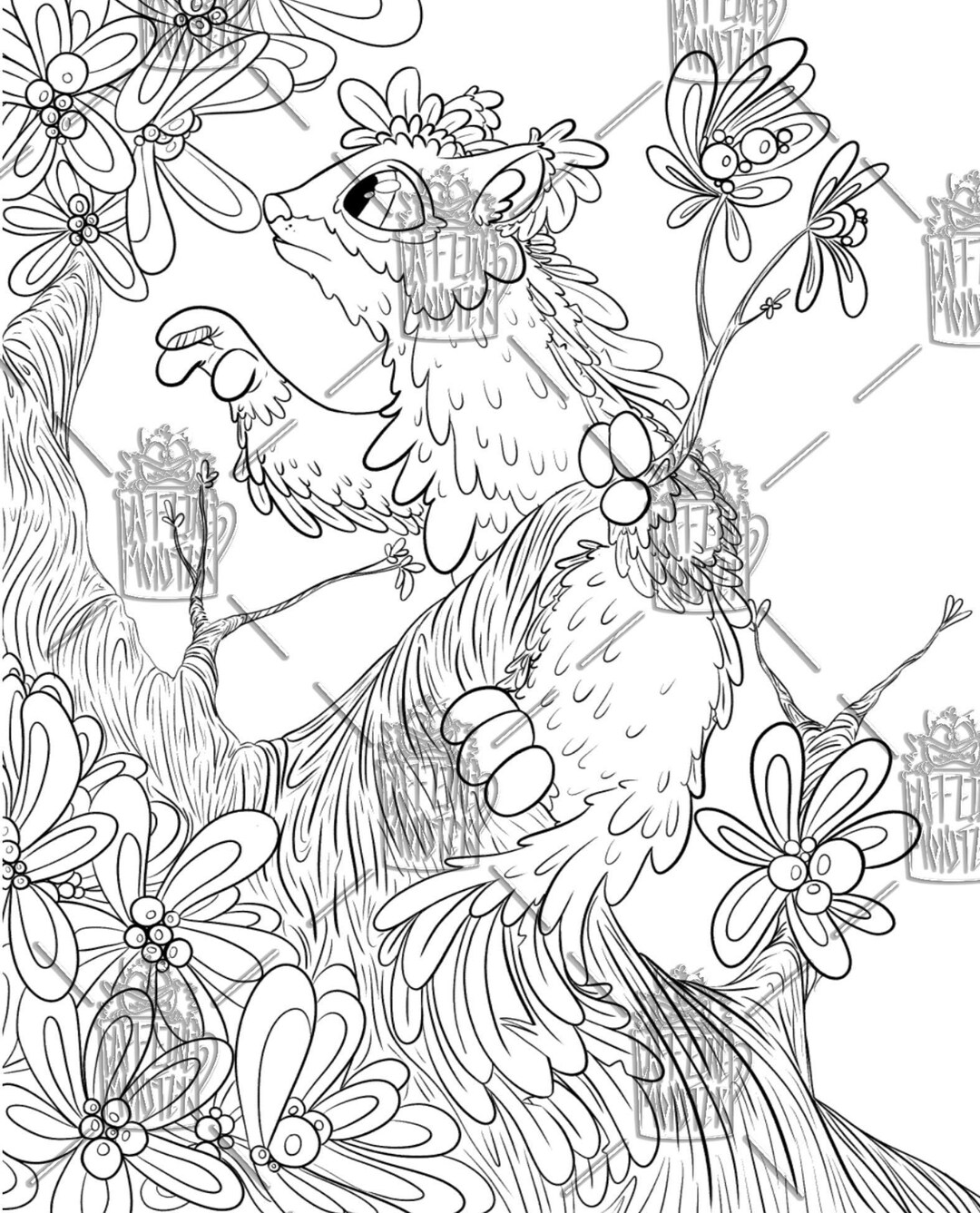 Coloring Page Imaginary Creature - Etsy