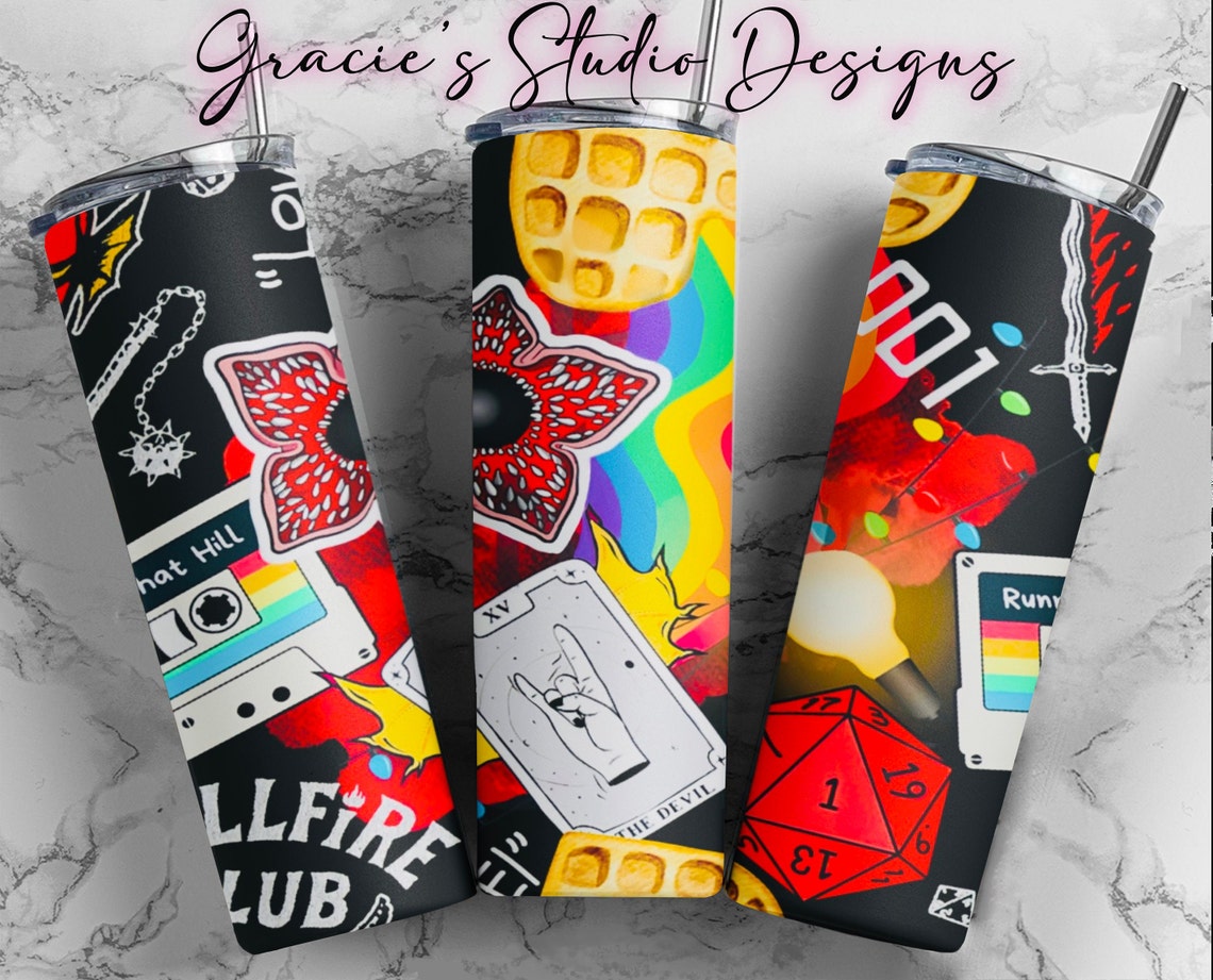 Stranger Things Collage Sublimation Tumbler Png File Design Etsy Canada