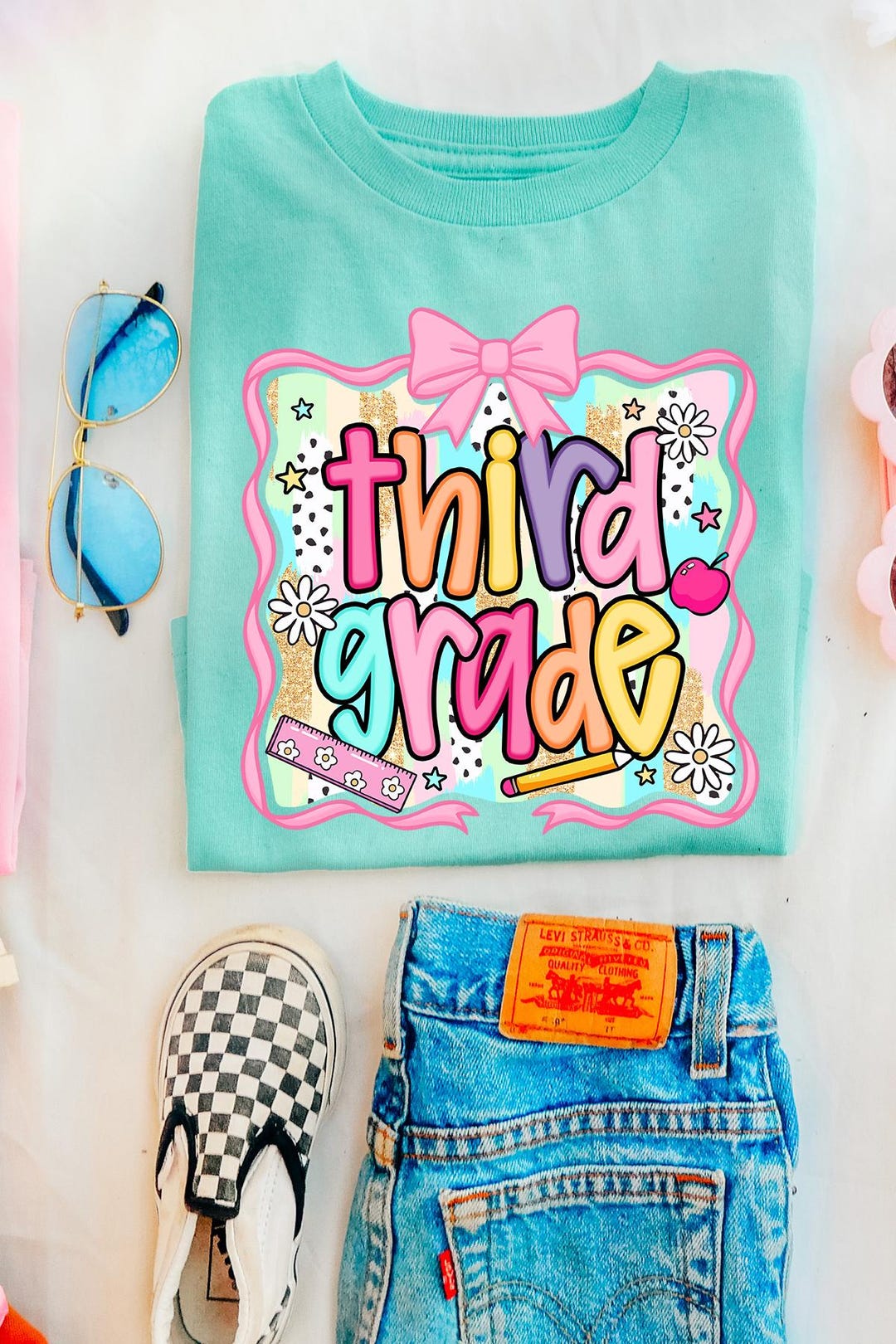 Third Grade Girl Shirt,3rd Grader Girls Coquette Bow Shirt,back to ...