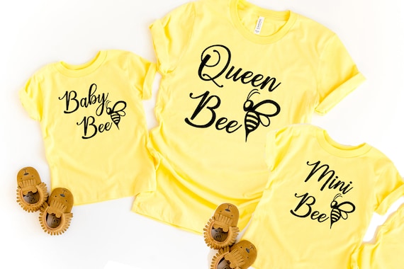 Queen Bee/mini Bee/baby Bee/mama MINI Shirt/mama Mini Matching | Etsy
