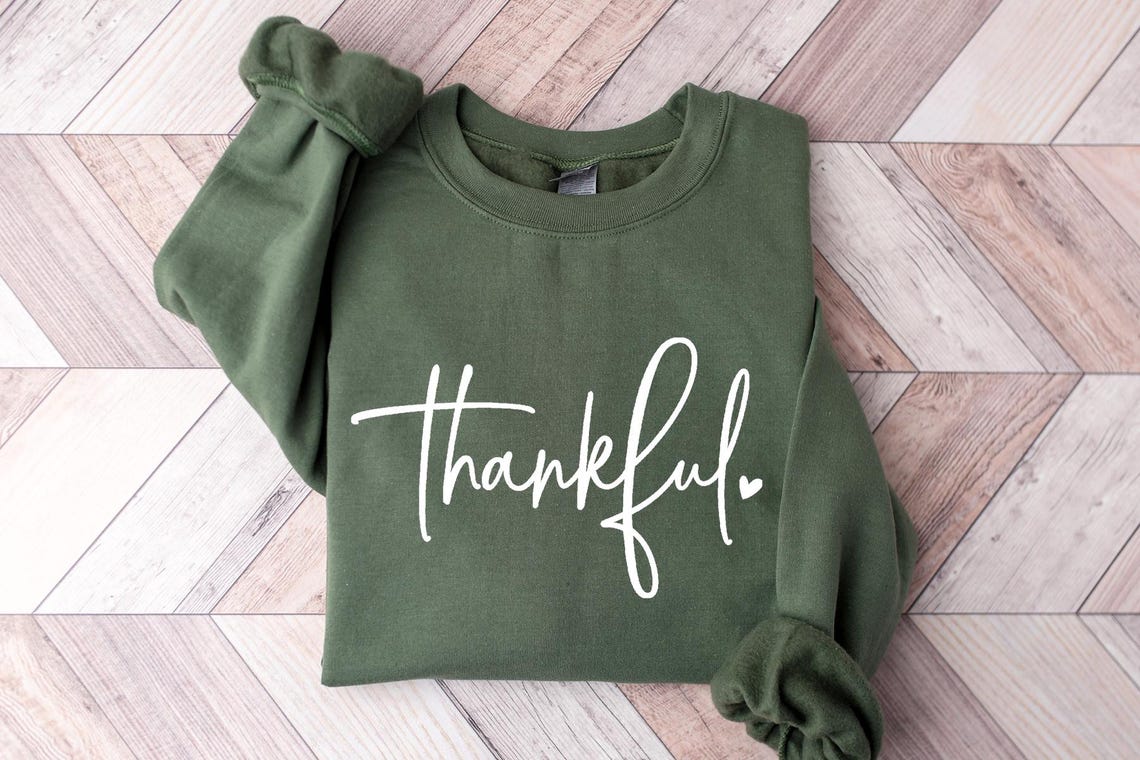 Thankful Sweatshirt/women Thanksgiving Sweater/fall Crewneck ...