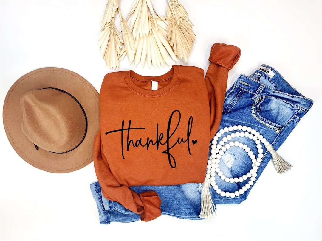 Thankful Sweatshirt/women Thanksgiving Sweater/fall Crewneck ...