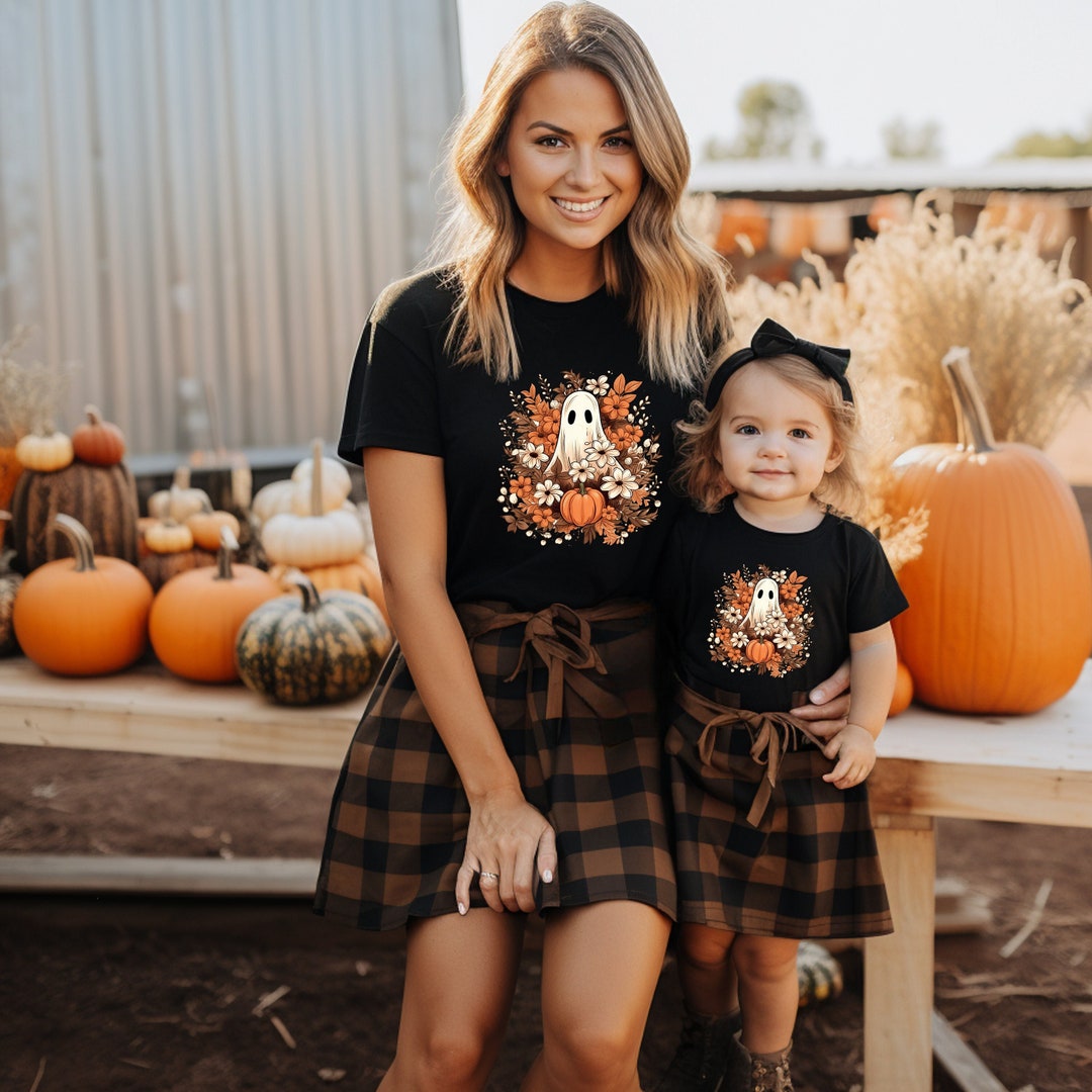 Halloween Spooky Ghost Shirt,pumpkins Leave Halloween T-shirt,fall ...