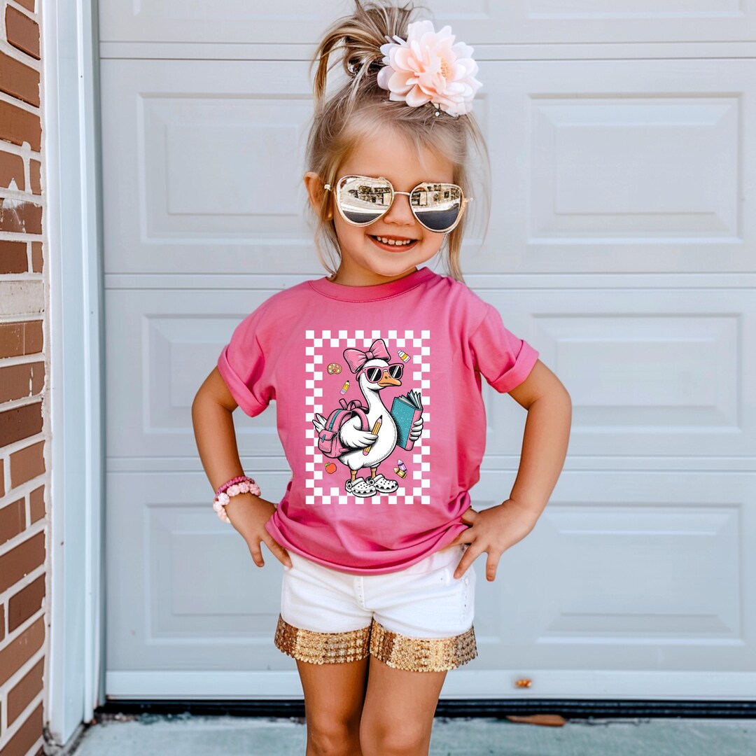 Silly Goose Back to School Girls Shirt,goose First Day of School Shirt ...