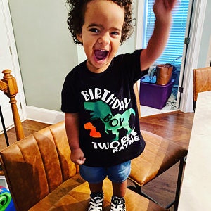 Two Rex Birthday Dinosaur Toddler Boy's Shirt-2nd Birthday Shirt-two ...