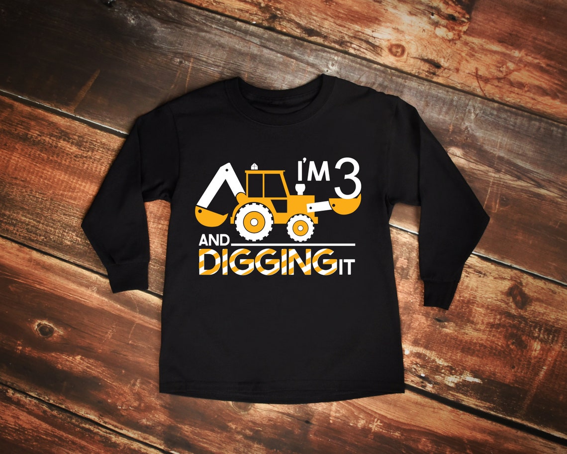 I'm 3 and Digging It/construction Birthday - Etsy