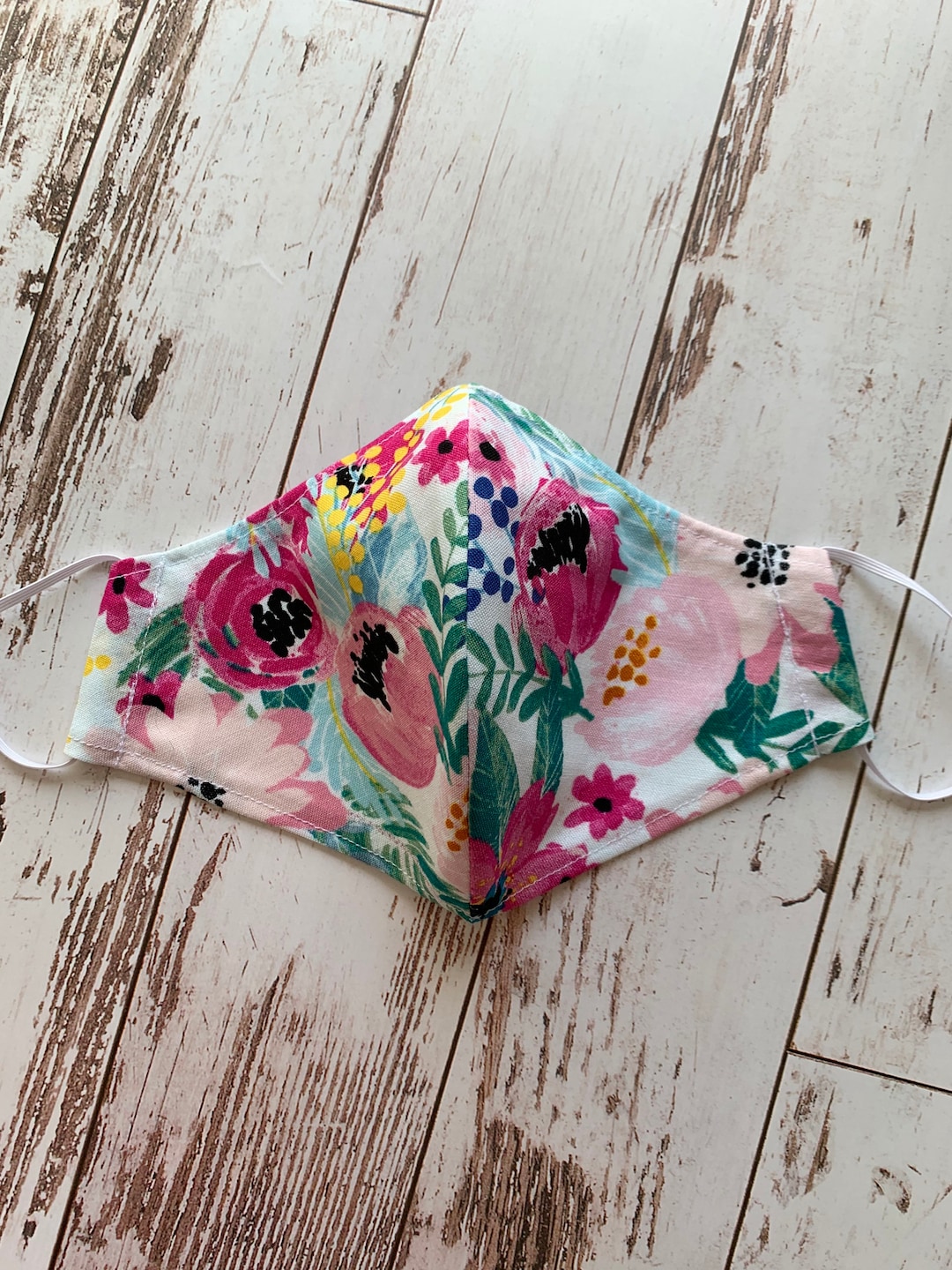 Pink Flower Bouquet Face Mask. Flower Face Mask. Girls Flower - Etsy