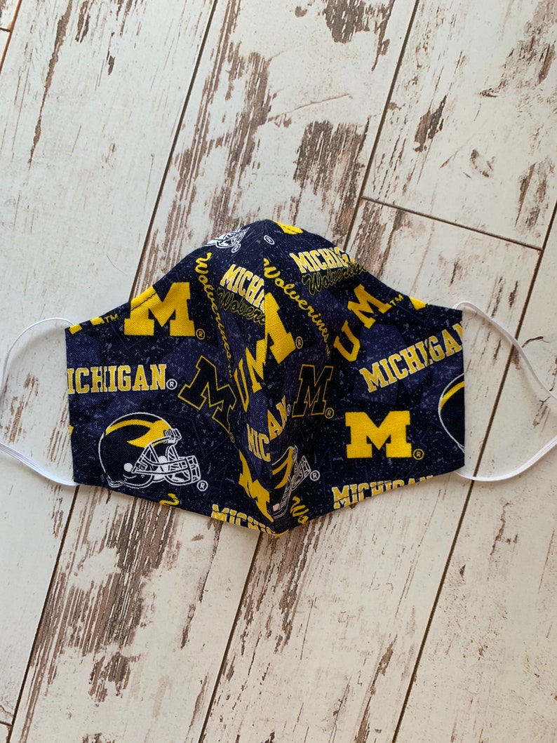 University of Michigan Wolverines Face Mask. Double Layer - Etsy