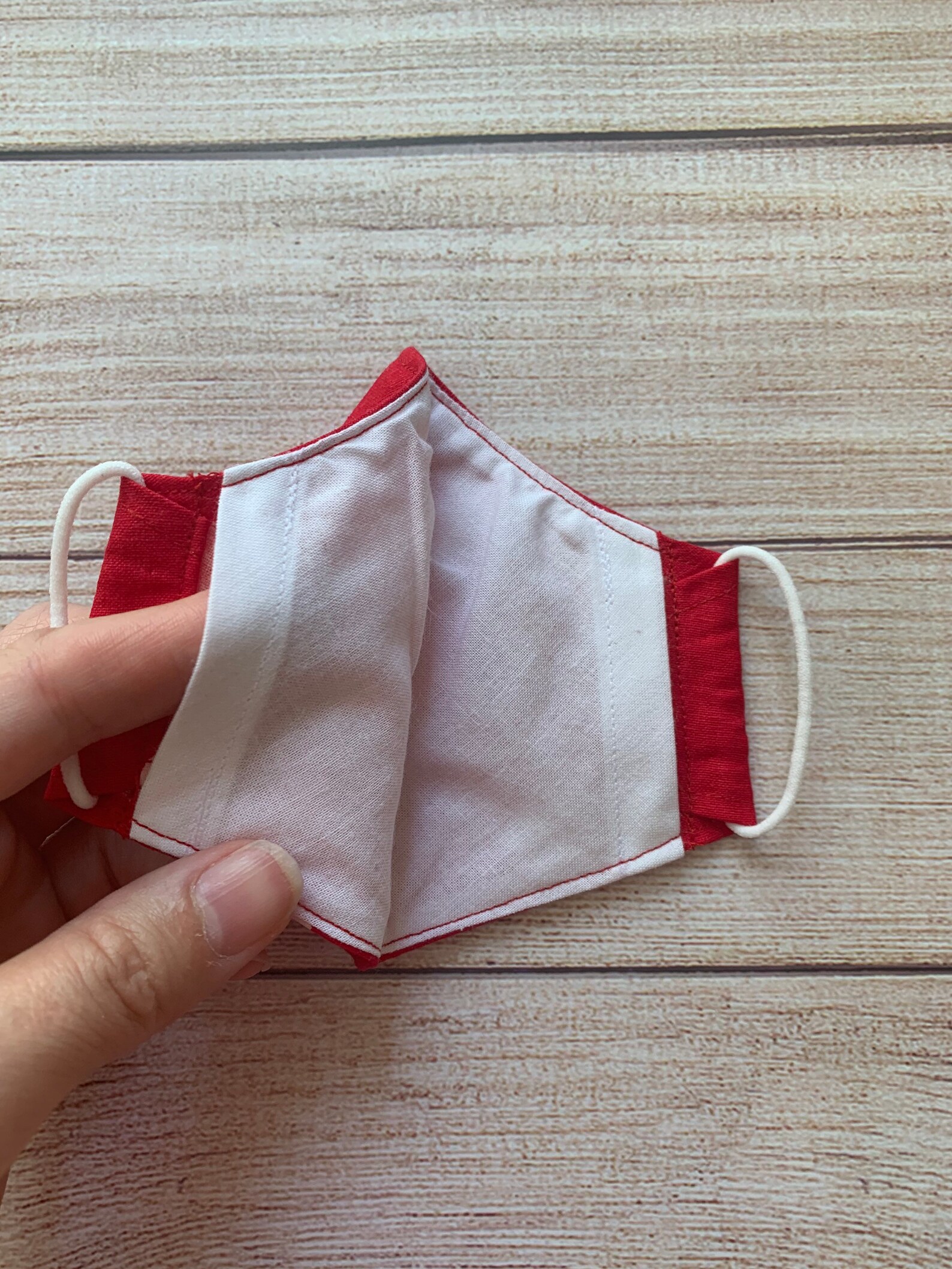 Red and White Polka Dot Face Mask Double Cotton Layer With | Etsy