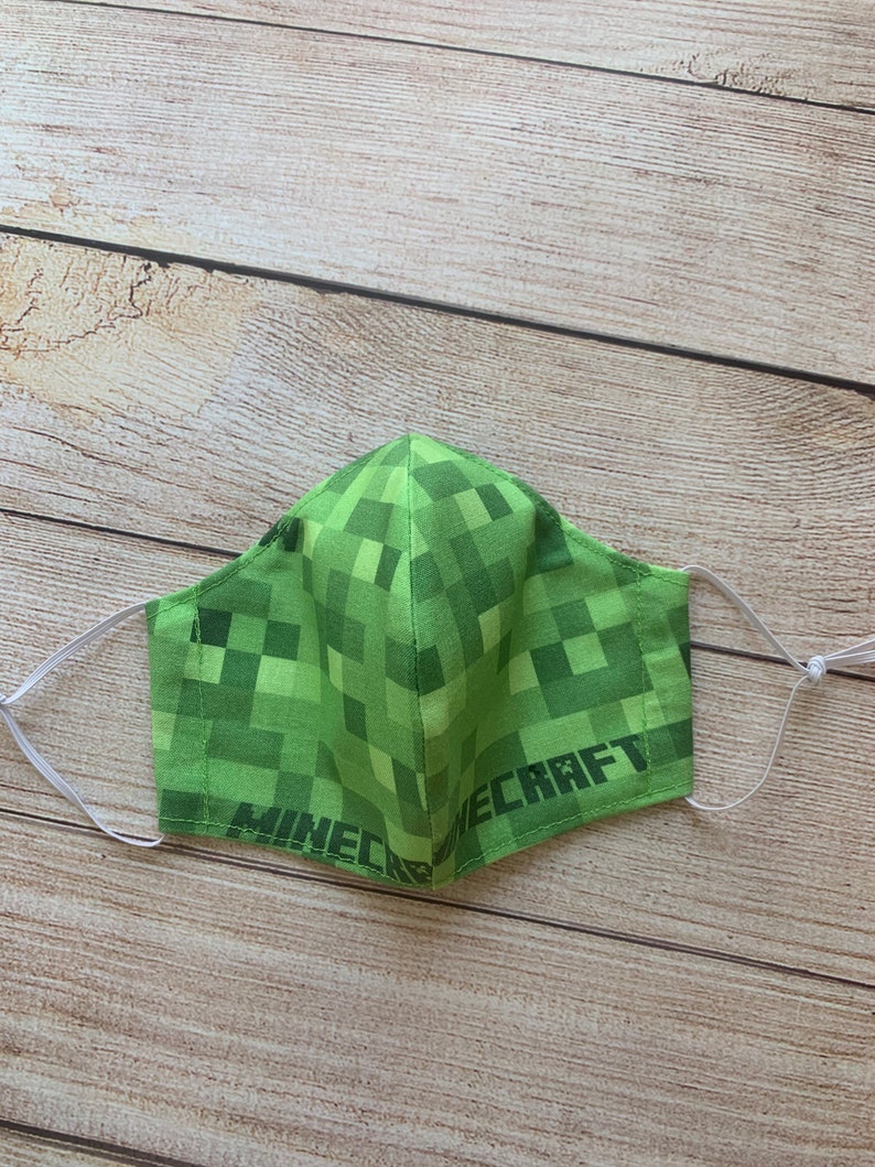 Mindcraft Face Mask. Double Layer Cotton With Filter Pocket | Etsy