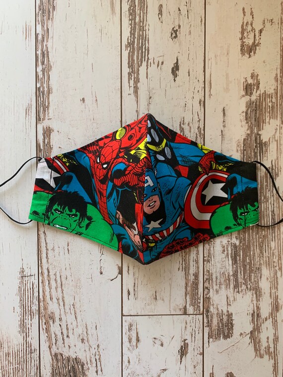Disney Avengers Face Mask Cotton Double Layer With Filter | Etsy