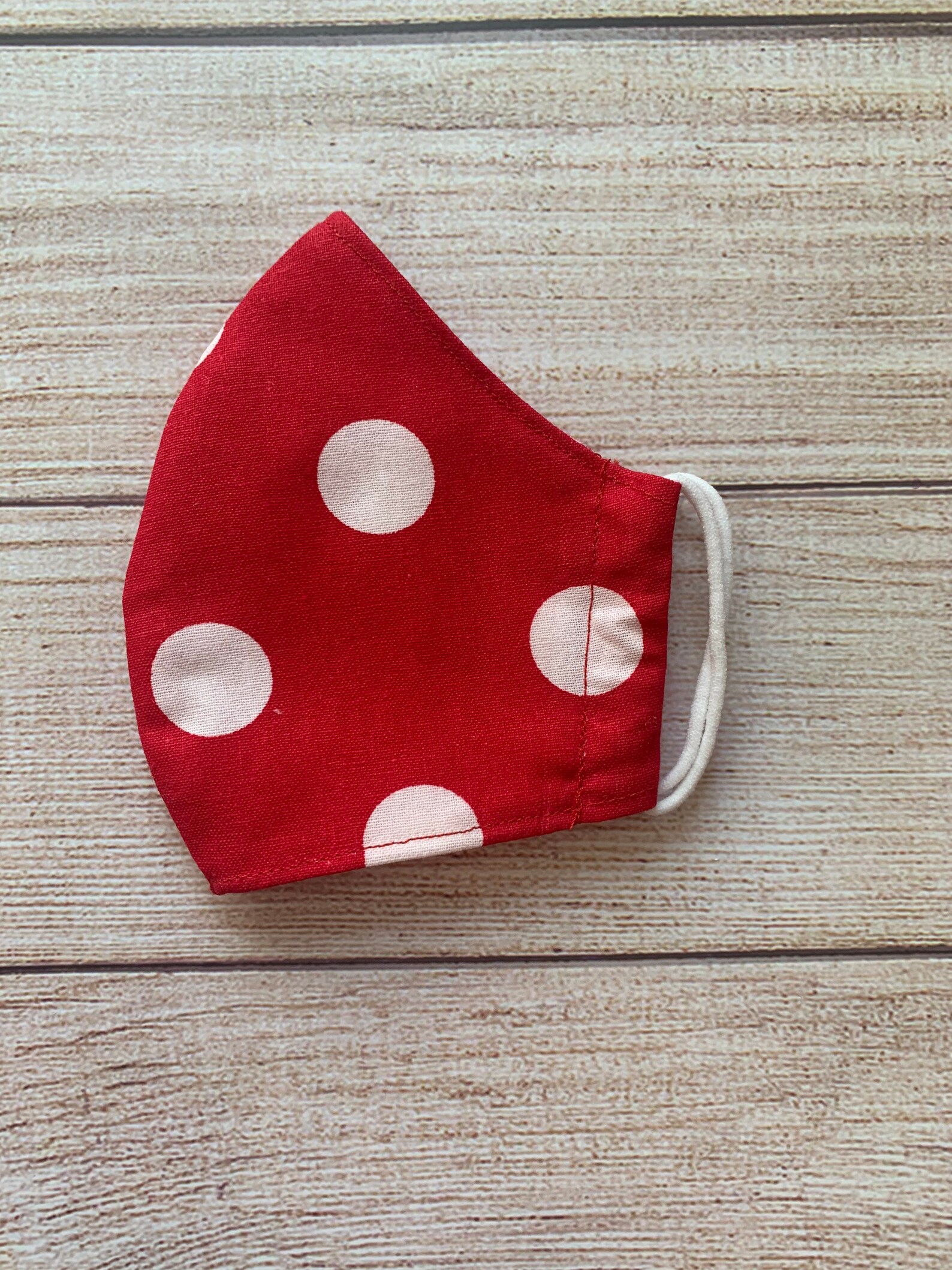 Red and White Polka Dot Face Mask Double Cotton Layer With | Etsy