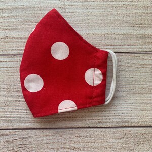 Red and White Polka Dot Face Mask Double Cotton Layer With Filter ...