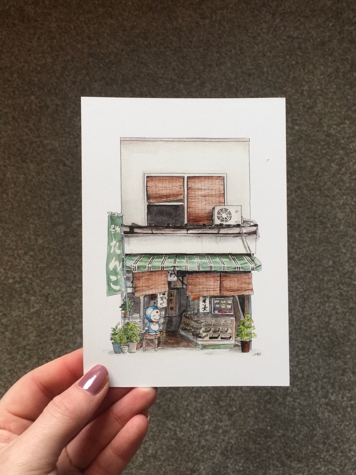 Set of 4 Postcards Watercolour Japanese Storefront Prints | Etsy