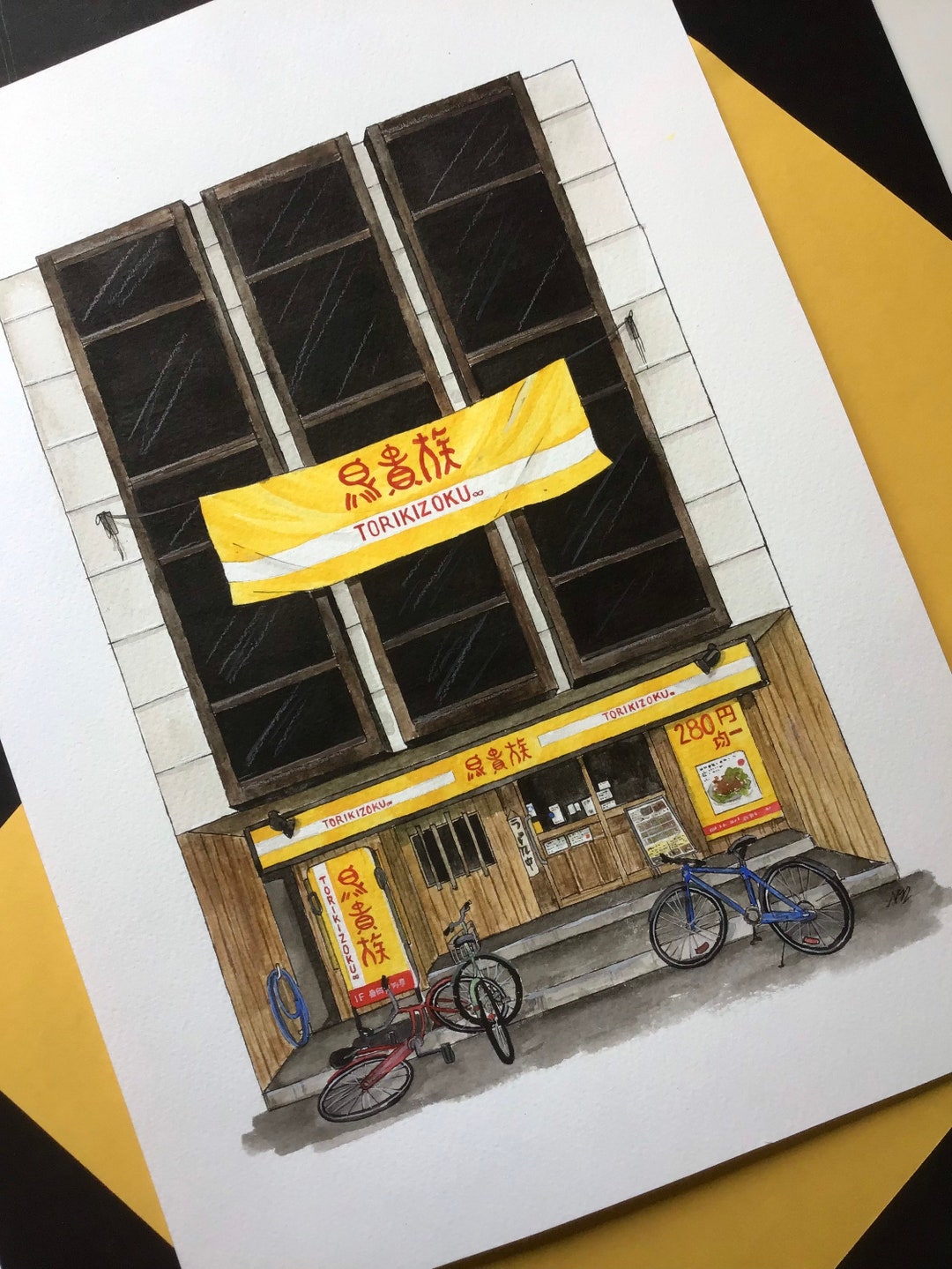 Japanese Storefront Watercolour and Ink Painting - Detailed Asian Art ...