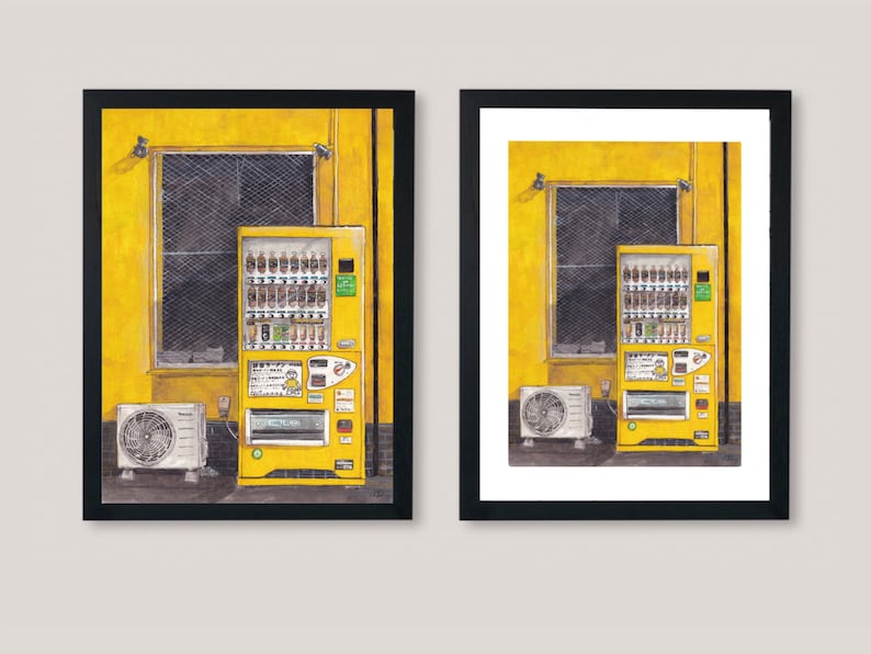 Detailed Japanese Vending Machine Art Print - Watercolour Painting - Etsy