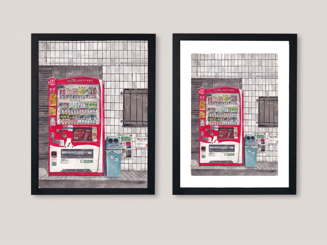 Detailed Japanese Vending Machine Art Print - Watercolour Painting - Etsy